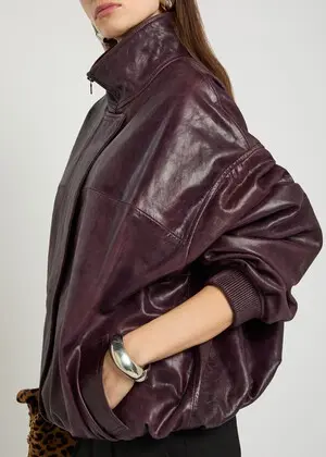 Christopher Esber Devon Leather Bomber Jacket - Maroon