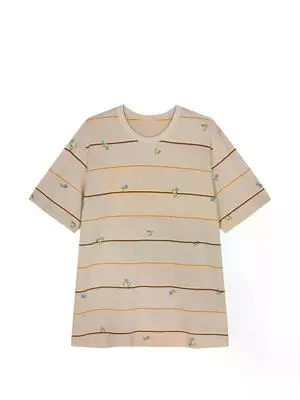JNBY Striped Embroidered T-shirt
