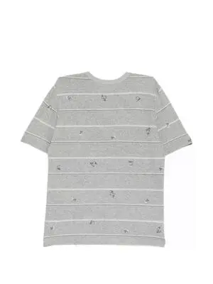 JNBY Striped Embroidered T-shirt