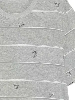 JNBY Striped Embroidered T-shirt