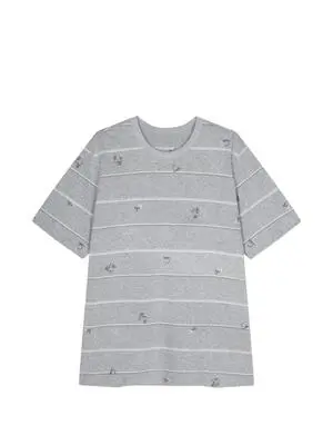 JNBY Striped Embroidered T-shirt - Grey