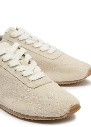 TOTEME Flex Suede Sneakers - Cream