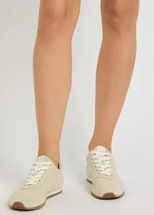 TOTEME Flex Suede Sneakers - Cream