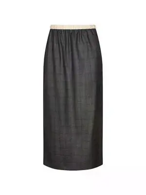 LESS H-line Checked Skirt - Grey