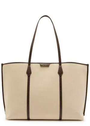 Tory Burch Leather-trim Canvas Tote