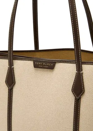 Tory Burch Leather-trim Canvas Tote
