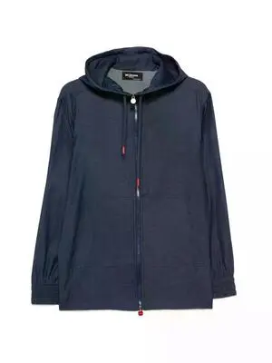 Kiton Hooded Zip-up Overshirt - Blue