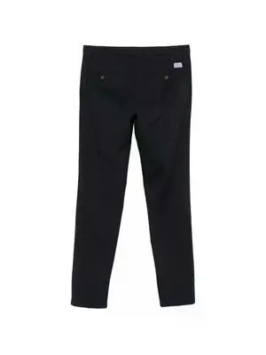 MANUEL RITZ Micro-texture Slim-fit Trousers - Black