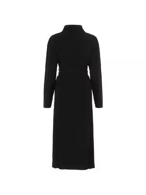 JIL SANDER Belted V-neck Cashmere Coat