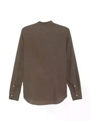 MANUEL RITZ Collared Cotton Linen Shirt - Green