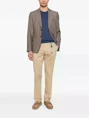 MANUEL RITZ Striped Two-button Blazer - Brown