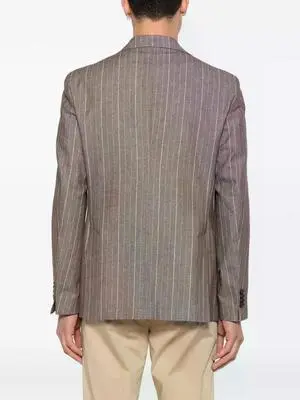 MANUEL RITZ Striped Two-button Blazer - Brown