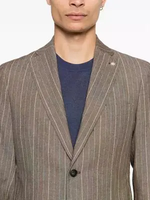 MANUEL RITZ Striped Two-button Blazer - Brown