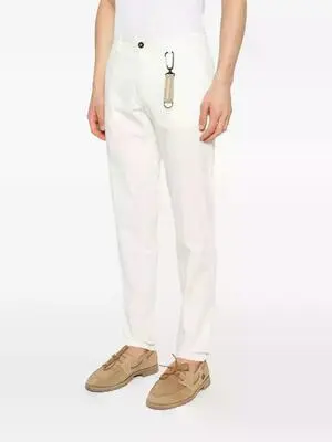 MANUEL RITZ Belt-loop Logo-patch Trousers - White