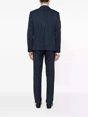 MANUEL RITZ Buttoned Striped Suit - Blue