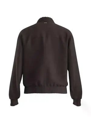 BOSS Regular Fit Suede Bomber Jacket - Brown