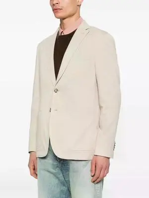 MANUEL RITZ Notched-lapel Cotton Blazer - Neutrals