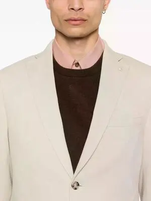 MANUEL RITZ Notched-lapel Cotton Blazer - Neutrals