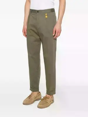 MANUEL RITZ Cuffed Pleated Trousers - Green