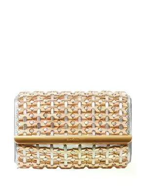 Simkhai Rola Beaded Metallic Clutch