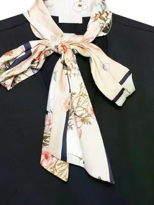 Liu Jo T-shirt With Floral Neck-tie - Blue