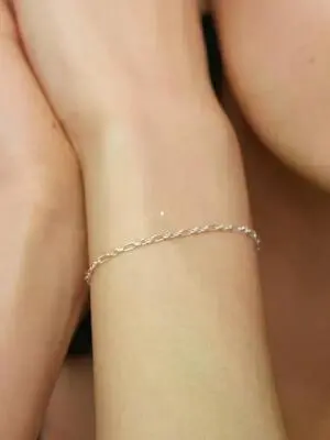 Monica Vinader Textured Link Chain Bracelet