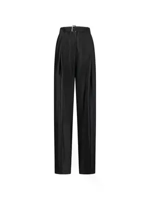Blumarine Belted Pleated Trousers - Black