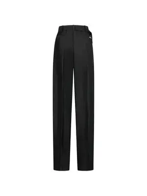Blumarine Belted Pleated Trousers - Black
