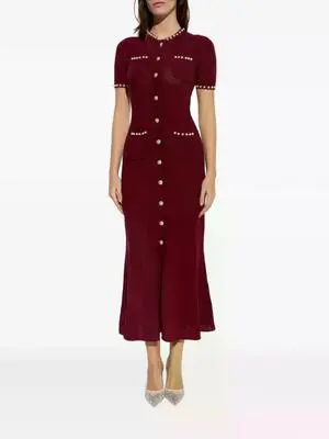 SELF-PORTRAIT Button Embellished Midi Dress