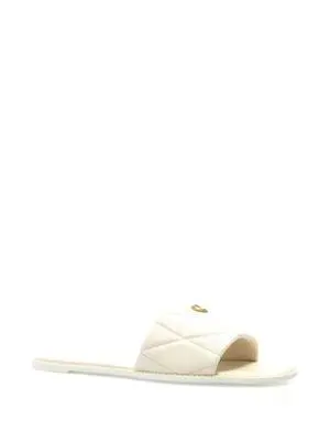 COACH Quilted Logo Sandals - Neutrals