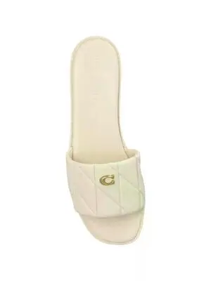 COACH Quilted Logo Sandals - Neutrals