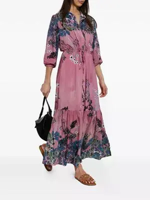 Munthe Bernadette Floral Midi Dress - Pink