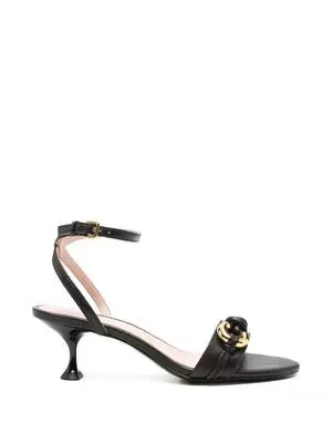 COCCINELLE Knot Leather Sandals - Black