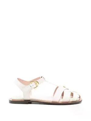 COCCINELLE Strappy Leather Sandals - White