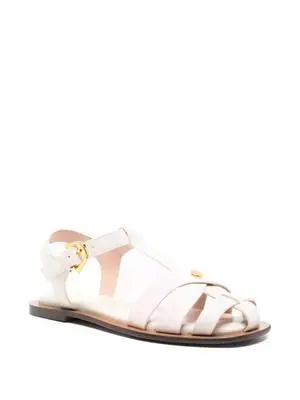 COCCINELLE Strappy Leather Sandals - White