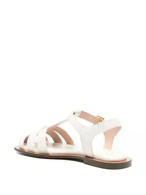COCCINELLE Strappy Leather Sandals - White