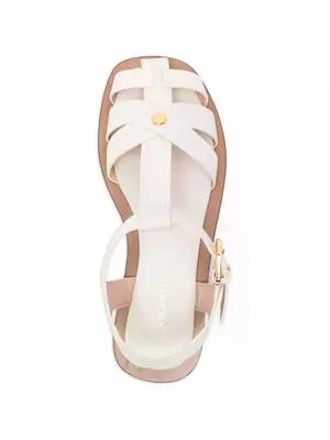 COCCINELLE Strappy Leather Sandals - White