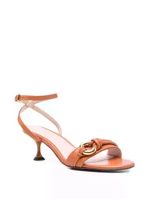 COCCINELLE Knot Leather Sandals - Brown