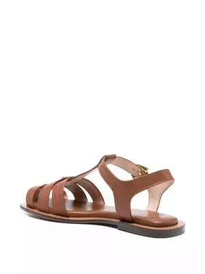 COCCINELLE Leather Flat Sandals - Brown