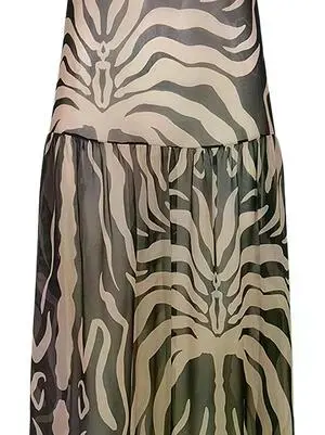Johanna Ortiz Zebra-print Maxi Dress - Black