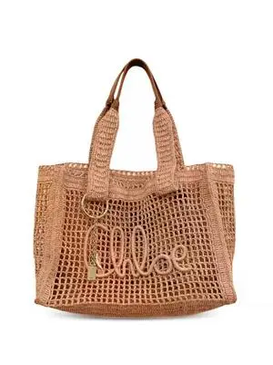 Chloé Openwork Logo Tote - Orange