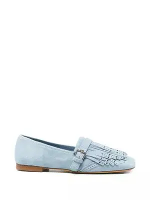Ermanno Scervino Fringed Buckle Loafers - Blue