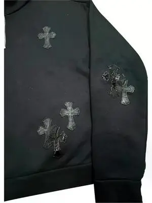 Chrome Hearts Cross-patch Quarter-zip Sweater - Black