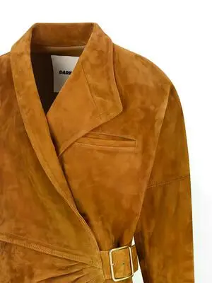 DARKPARK Cindy Belted Suede Jacket - Brown