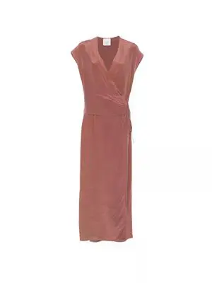 ALYSI V-neck Maxi Wrap Dress - Brown