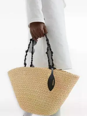 JIL SANDER Tangle Bucket Bag With Logo Tag - Neutrals