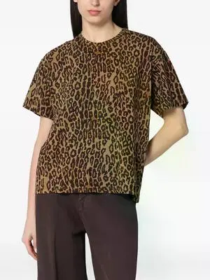 6397 Leopard-print Short-sleeve T-shirt - Brown