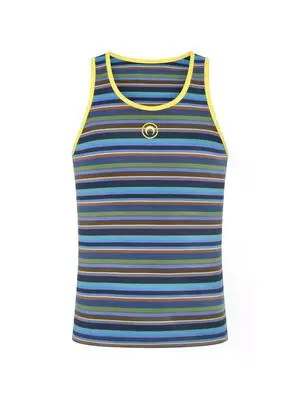 MARINE SERRE Moon Logo Striped Cotton Tank Top