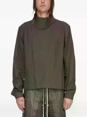 Rick Owens Buttoned Funnel-neck Jacket - Brown