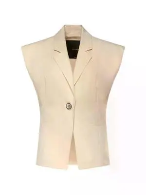 Pinko Sleeveless Rustic-effect Jacket - Neutrals